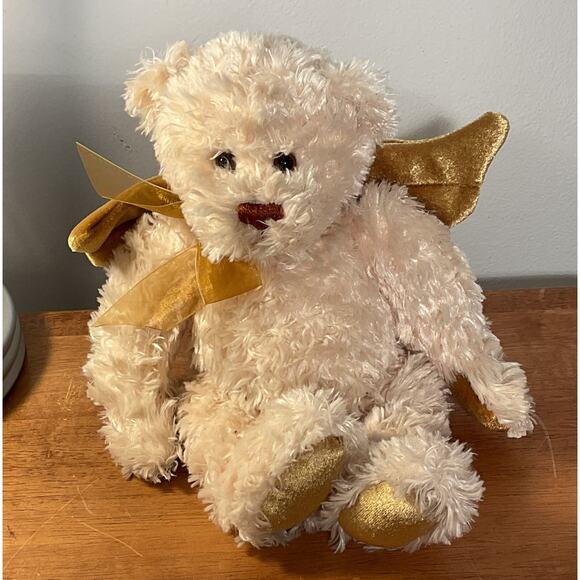 Gund | Toys | Gund Wind Up Musical Angel Teddy Bear Plush Gold Wings ...